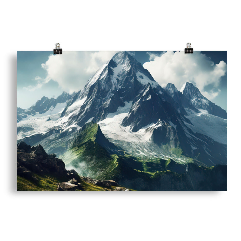 Gigantischer Berg - Landschaftsmalerei - Poster | Bestellen – BERGLUST