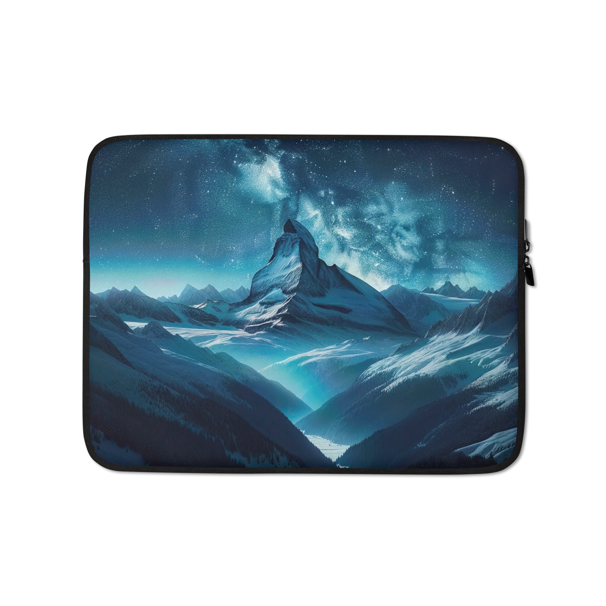 Winter evening in the mountains: digital art with a starry sky - laptop ...